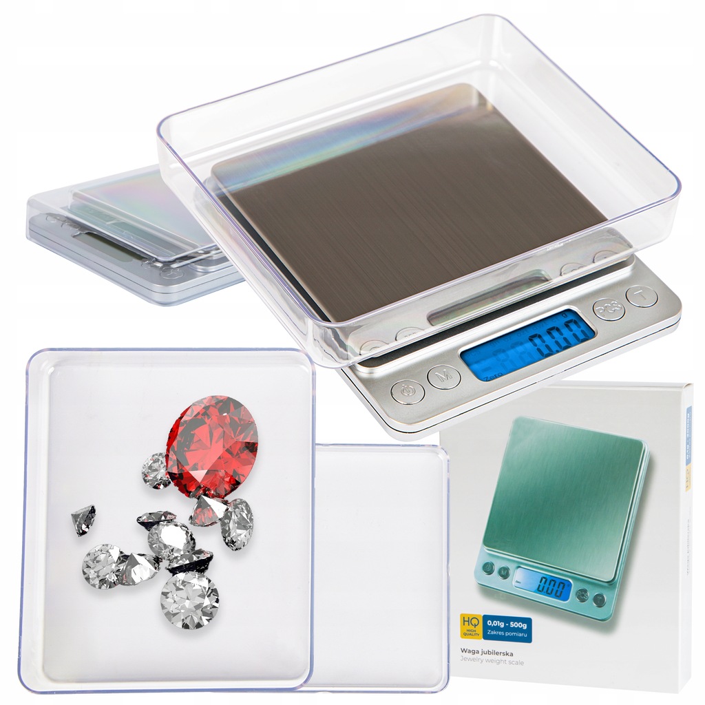 WAGA ELEKTRONICZNA JUBILERSKA DWIE TACKI 0,01 - 500g PRECYZYJNA KUCHENNA - 14615790381 ...