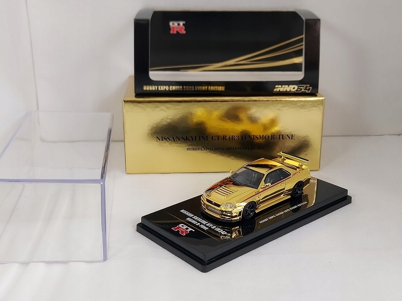 Inno 1:64 Skyline GT-R R34 Nismo R-Tune gold chrom - 14011286787 ...
