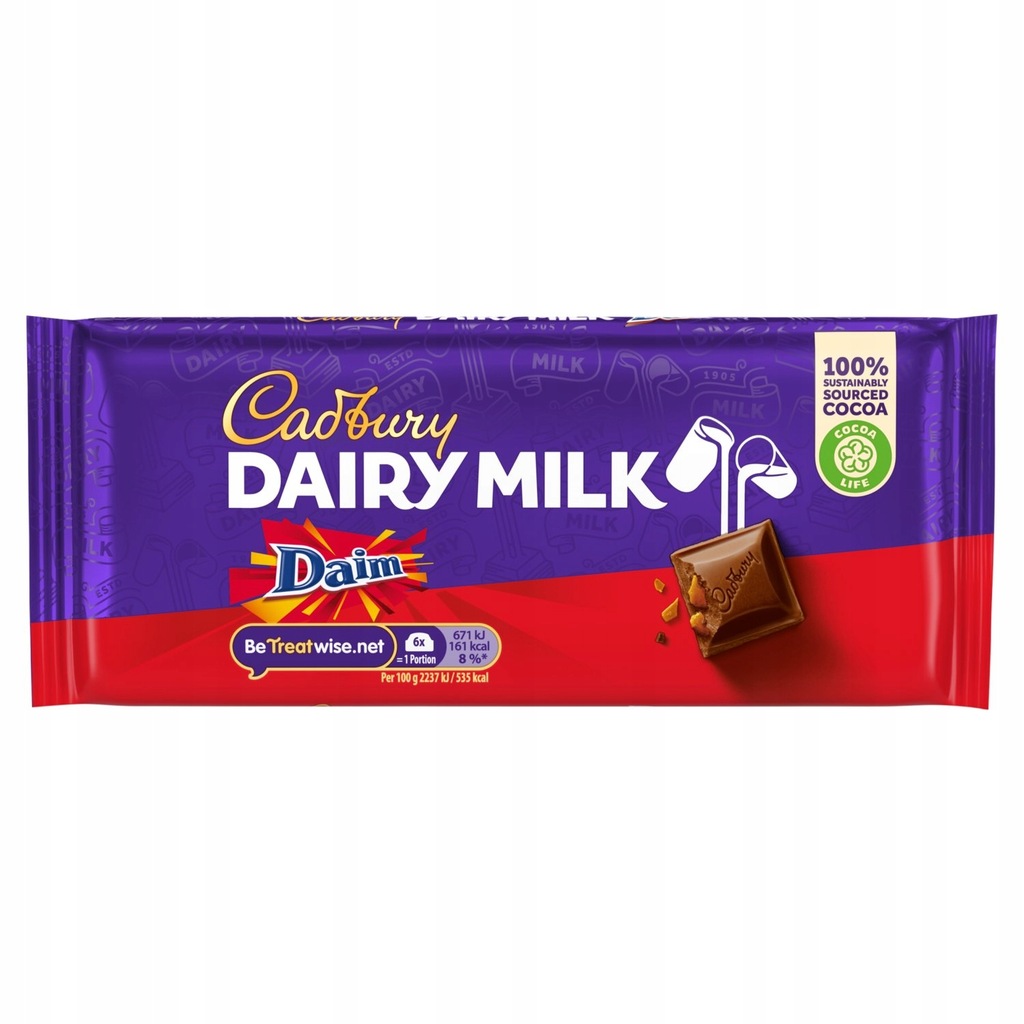 Cadbury Diary Milk Daim czekolada mleczna z migdałami w karmelu 120 g ...
