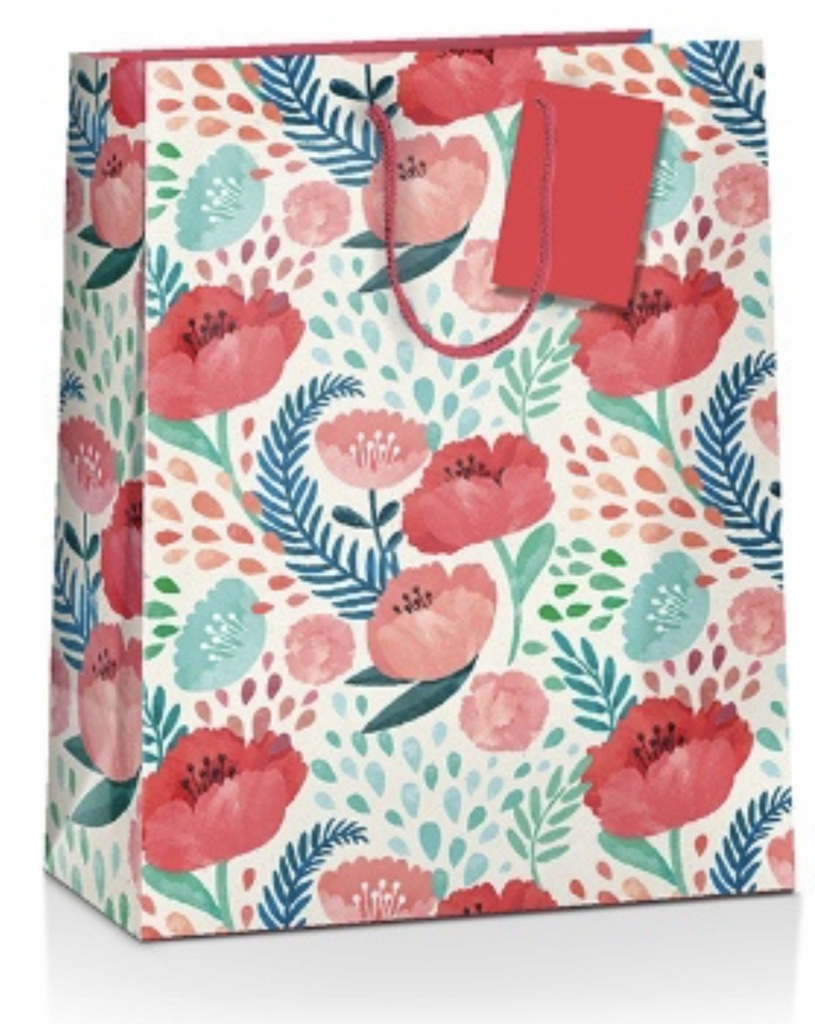 TOREBKA TORBA PREZENTOWA PAPIEROWA PREZENT NA URODZINY OO2 KWIATY - 14736220961 - oficjalne ...
