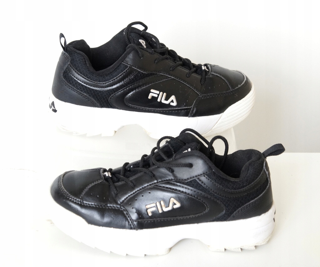 BUTY DAMSKIE WYSOKI KOTURN CZARNE FILA 36 - 12762809413 - oficjalne archiwum Allegro