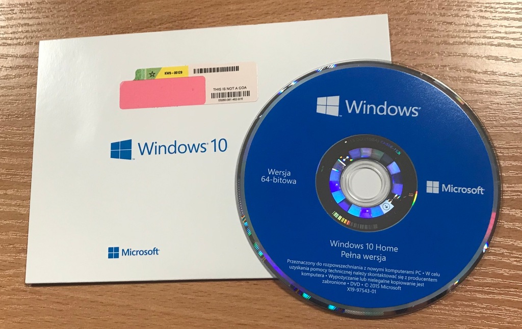 Windows 10 Home nośnik DVD, płyta instalacyjna PL - 7117063130 ...