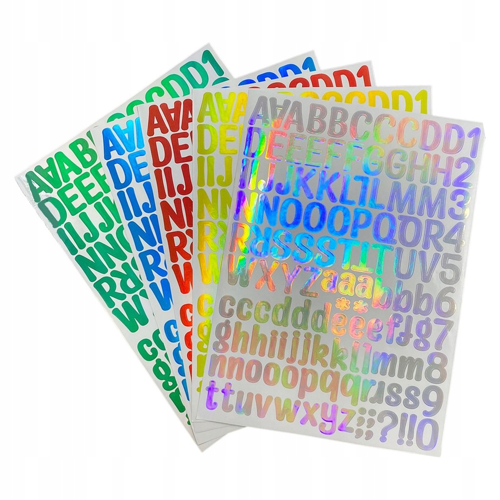 Colorful Holographic Alphabet Numbers Stickers - 12993123411 ...