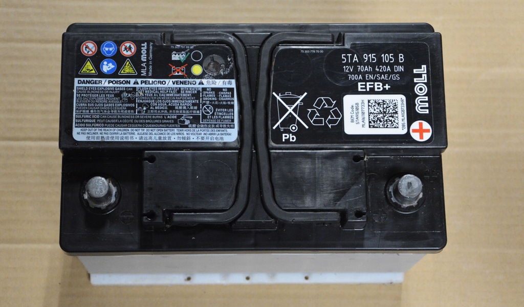 5TA915105B VW AKUMULATOR MOLL 70AH 420A 12V DIN - 7758088842 ...
