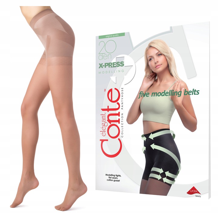 Rajstopy modelujące push-up X-PRESS 20, BRONZ - 11769461056 - oficjalne archiwum Allegro