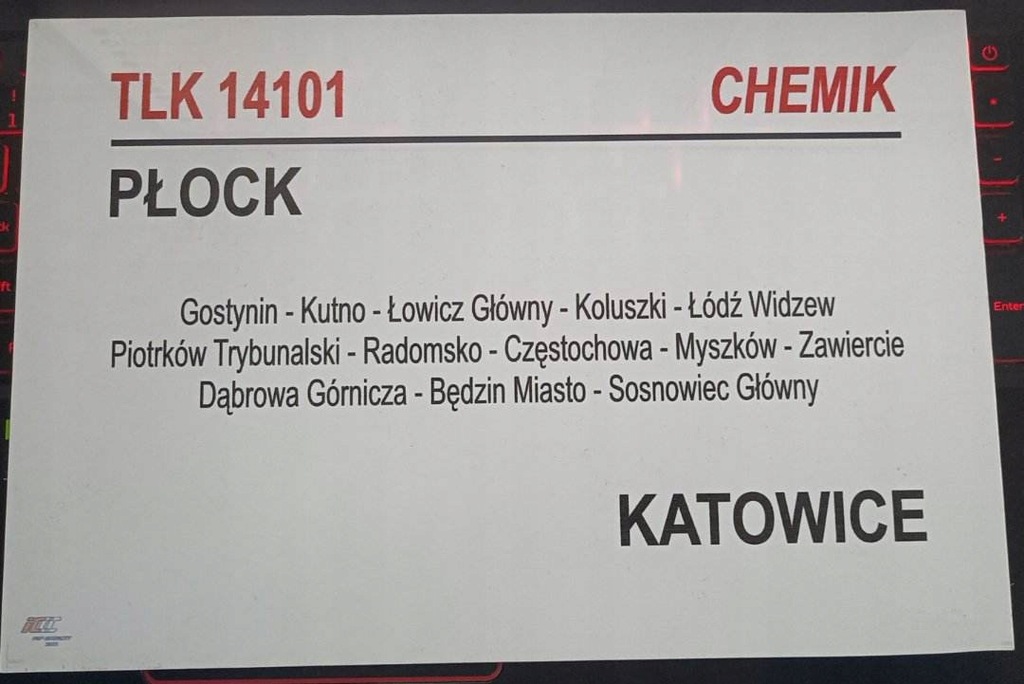 Tablica Relacyjna PKP TLK Chemik - 12945647363 - oficjalne archiwum Allegro