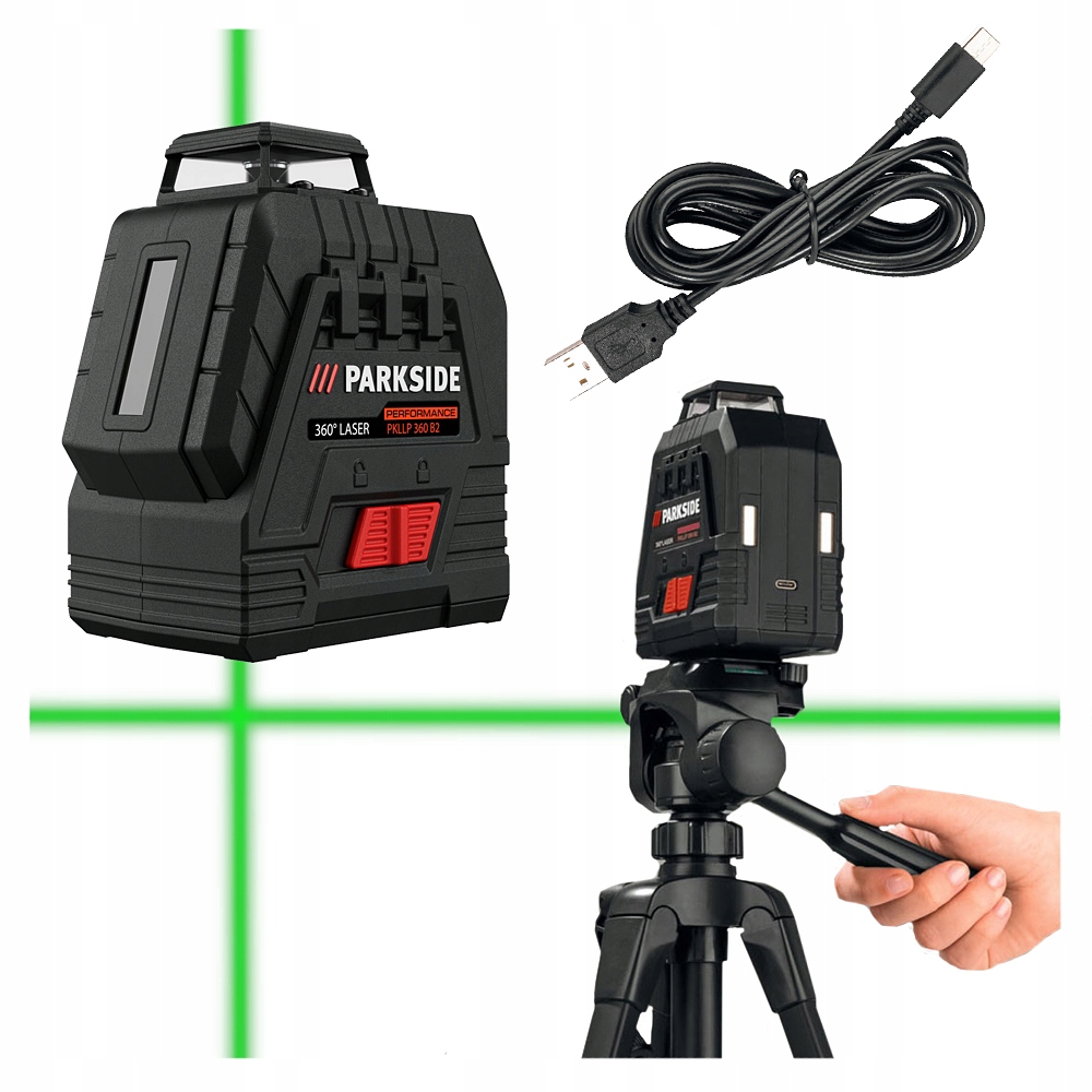 PARKSIDE LASER KRZYŻOWY AKUMULATOROWY PKLLP 360 B2 - 12243342393 ...