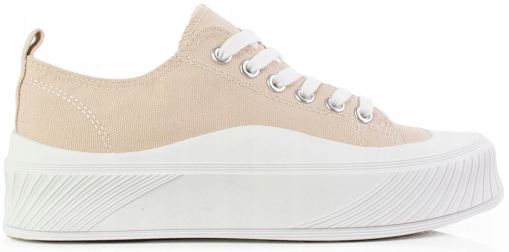 7251 BEŻOWE NISKIE TRAMPKI PLATFORMA TENISÓWKI 37 - 13520651558 ...