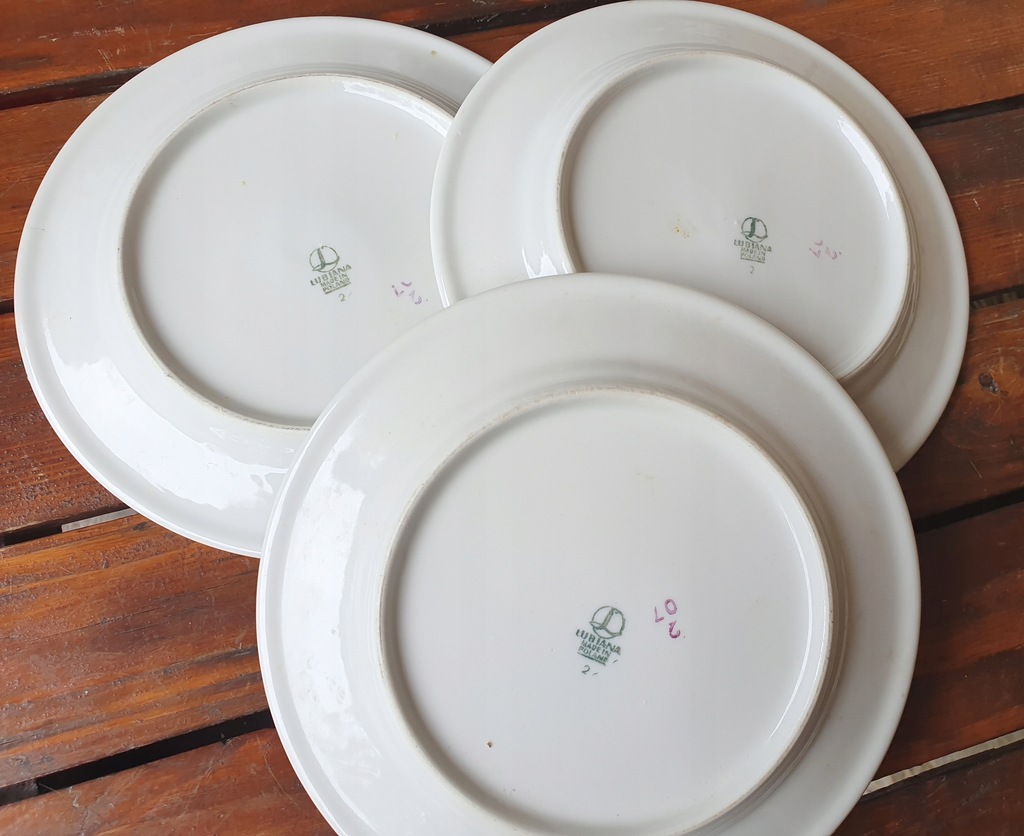 Stare talerzyki deserowe Lubiana 3szt PRL - 11867575887 - oficjalne archiwum Allegro