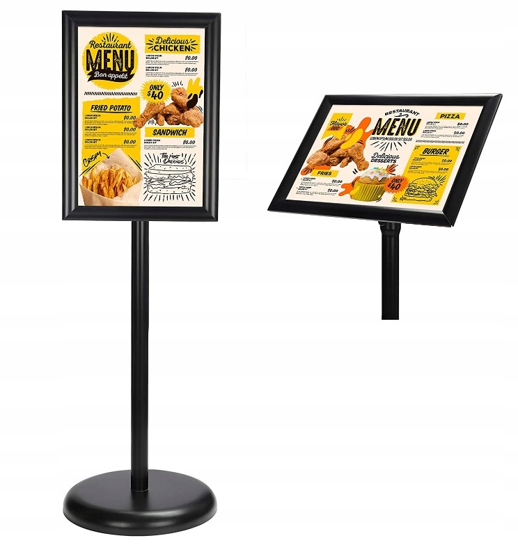 Stojak informacyjny na menu A4 Czarny Menu Board - 13327872122 ...