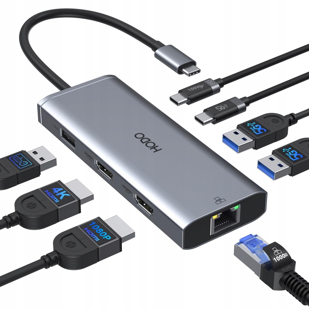 USB C stacja dokujaca USB-C HDMI VGA Ethernet PD USB LAN - 15215868850 - oficjalne archiwum Allegro