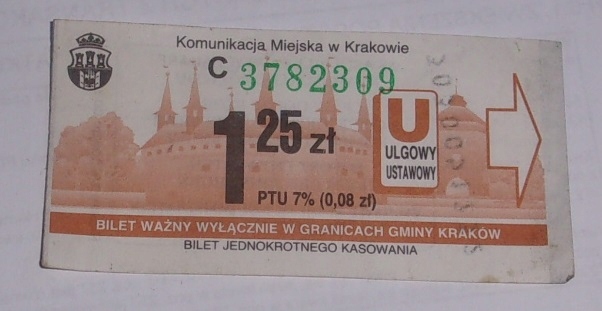 stary bilet autobusowy Komunikacja Miejska Kraków - 13799645007 - oficjalne archiwum Allegro