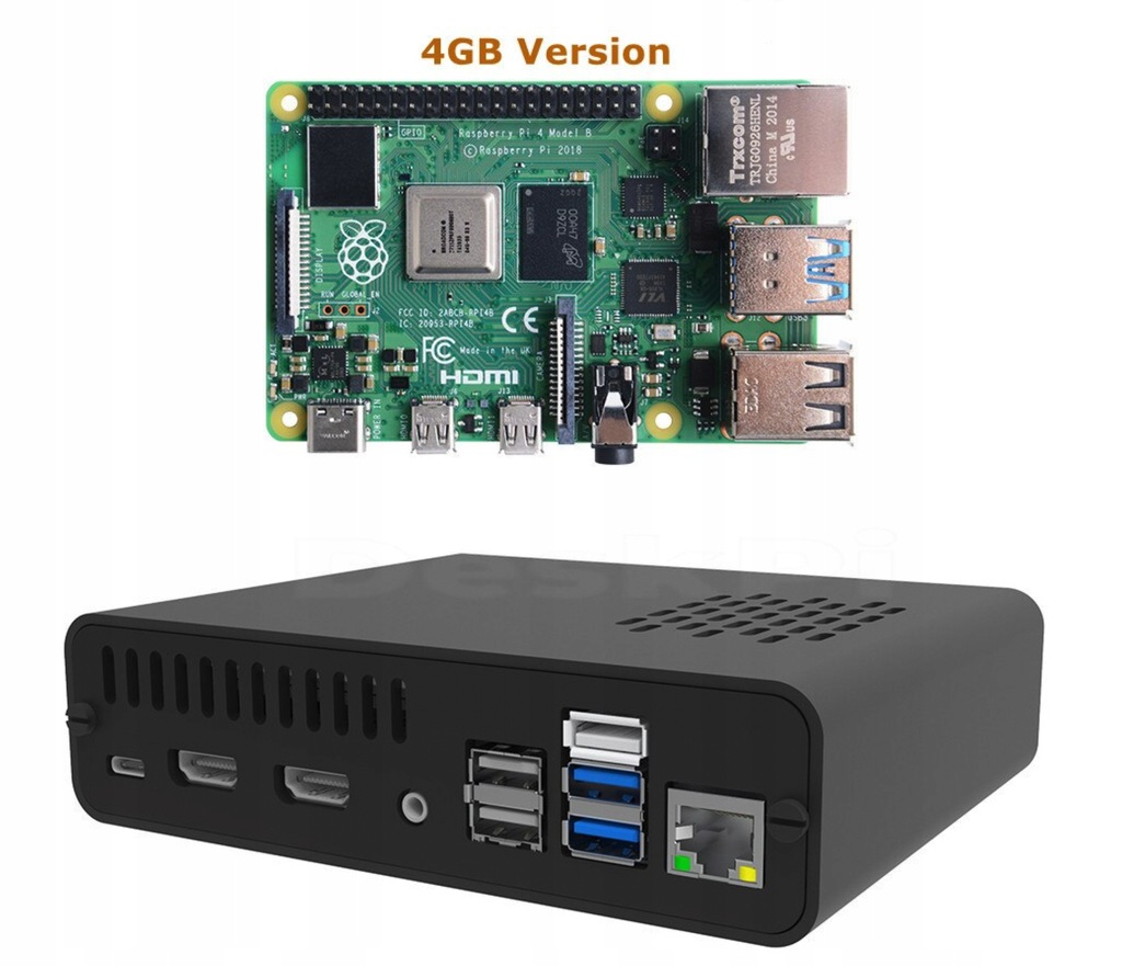 DeskPi Pro + Raspberry Pi 4B 4GB - ZESTAW PRO - 12560819775 - oficjalne archiwum Allegro