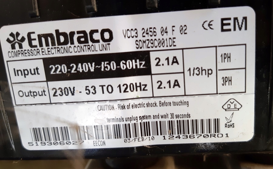 Agregat, sprężarka, kompresor Embraco VEMZ 9C - 9620888182 - oficjalne ...