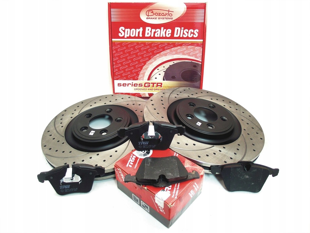 TARCZE wiercone Bozarto 355mm klocki TRW JAGUAR F-Type XF 3.0 4.2 XJ XK ...