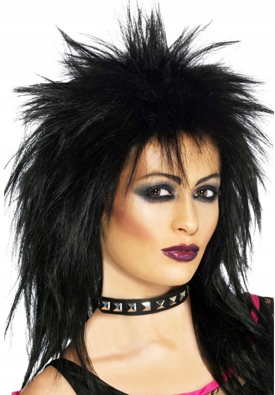 Peruka Gwiazdy Rocka Punk Metal Rockman Czarna - 12611089770 ...