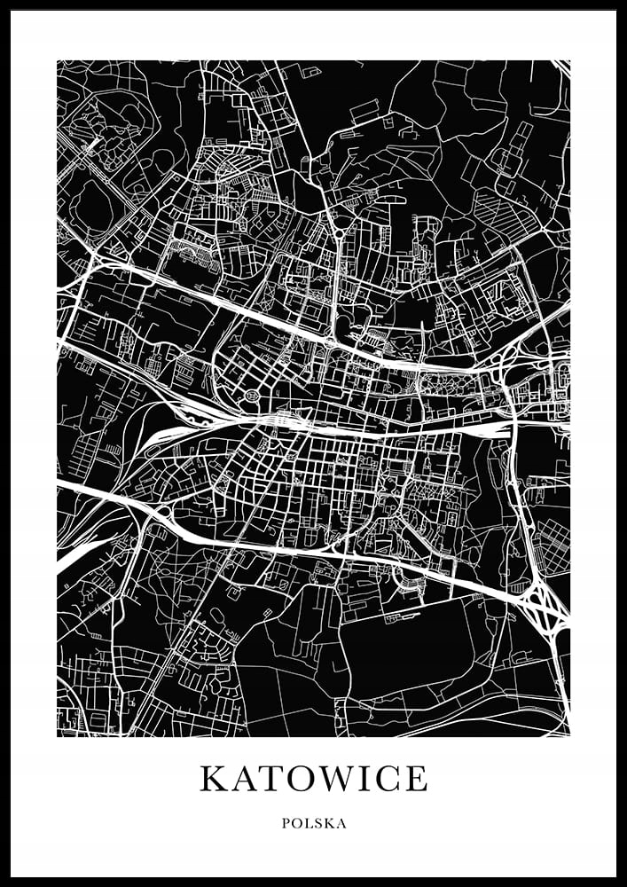 plakat katowice mapa - 11482706090 - oficjalne archiwum Allegro