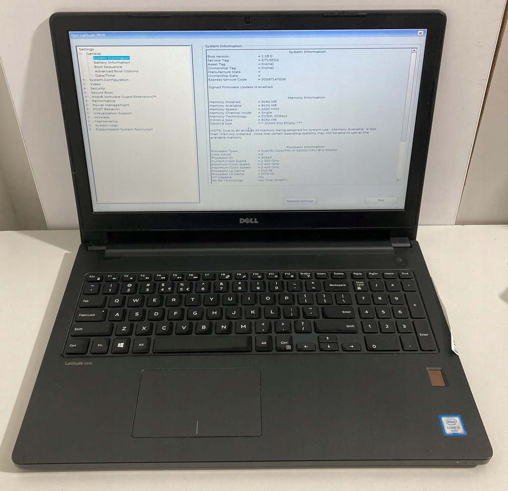 DELL Latitude 3570 15,6 " Intel Core i5 8 GB RV10 - 13341069634 ...