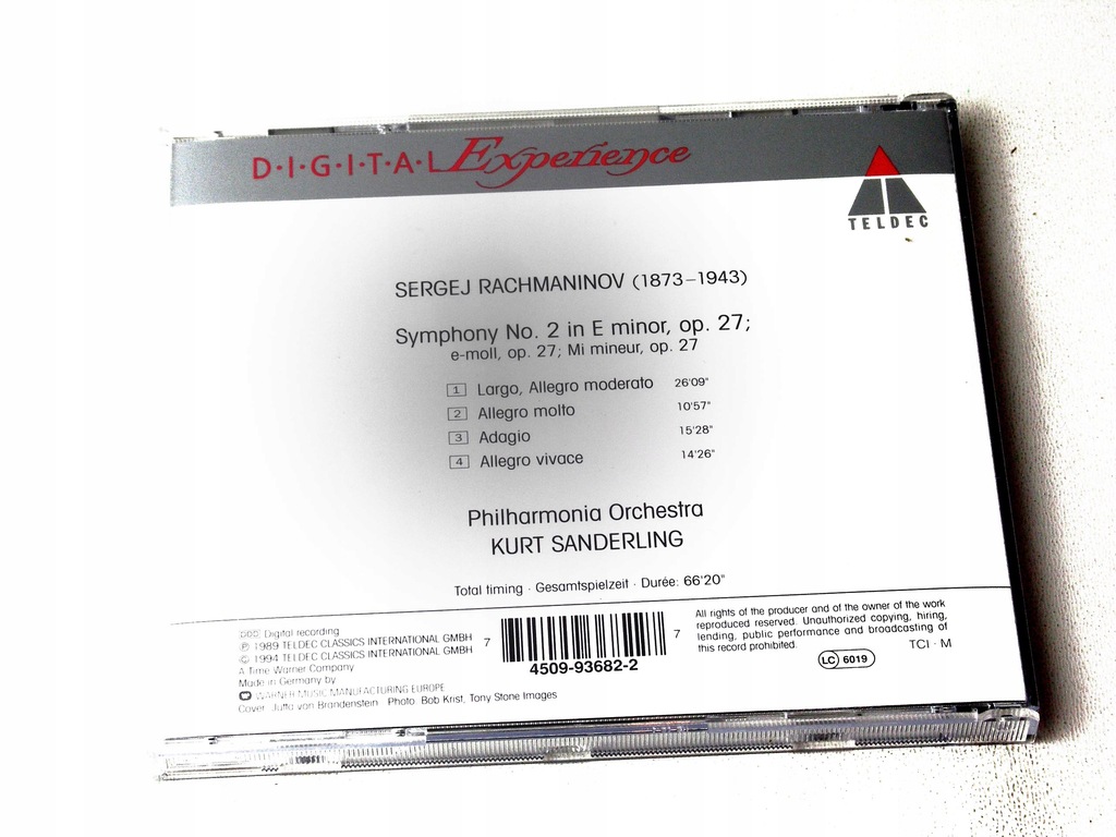 RACHMANINOV/ KURT SANDERLING - SYMPHONY NO. 2 - 12621051747 - oficjalne archiwum Allegro