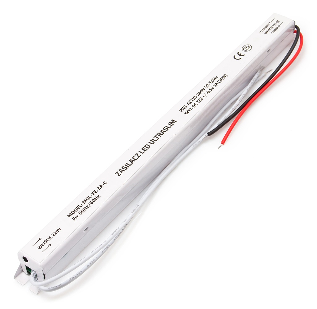 ZASILACZ ULTRA SLIM transformator 12V 36W 3A LED - 7437286470 ...