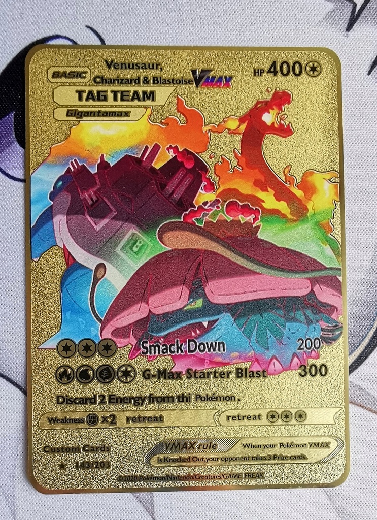Pokemon Venusaur Charizard Blastoise Vmax Gold - 13296824307 ...