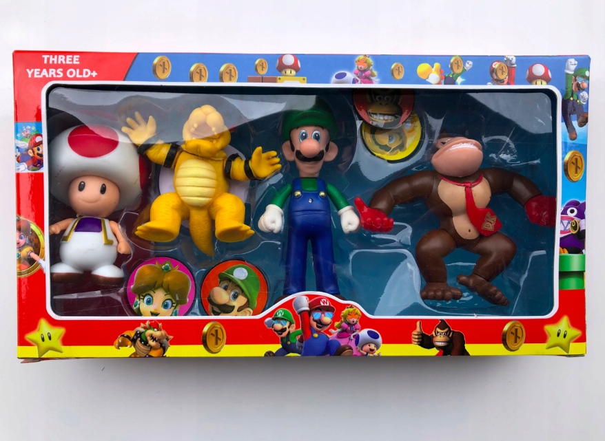 MARIO BROS FIGURKI LUIGI ZABAWKI SUPER MARIO 4 szt - 13557488458 ...