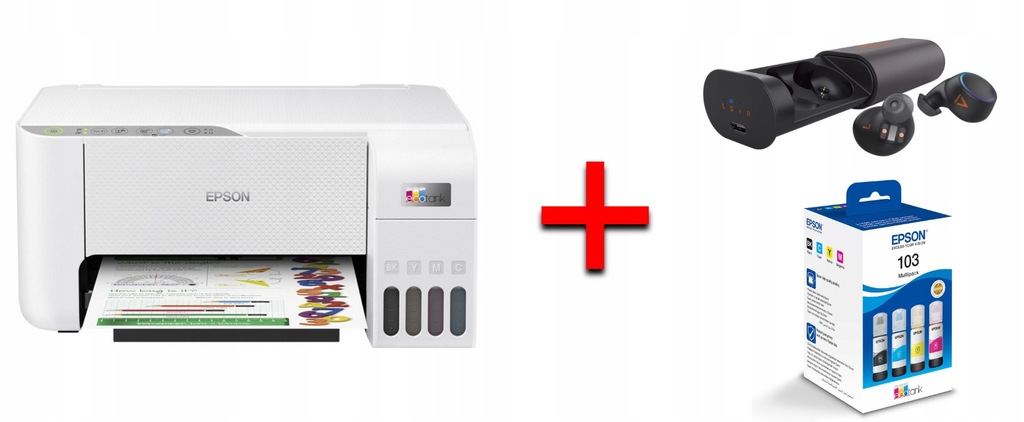 Epson EcoTank L3256 + Dodatkowe tusze + Słuchawki - 11187945695 - oficjalne archiwum Allegro