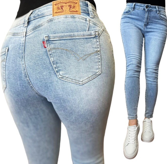 Spodnie jeansy M.SARA LIFE'S S1302-6 rurki jasny błękit push up 30 L ...