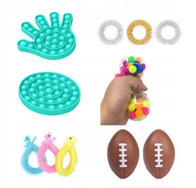 Zestaw FIDGET TOYS SQUISHY RINGS POP-IT MARBLE - 10141108000 ...