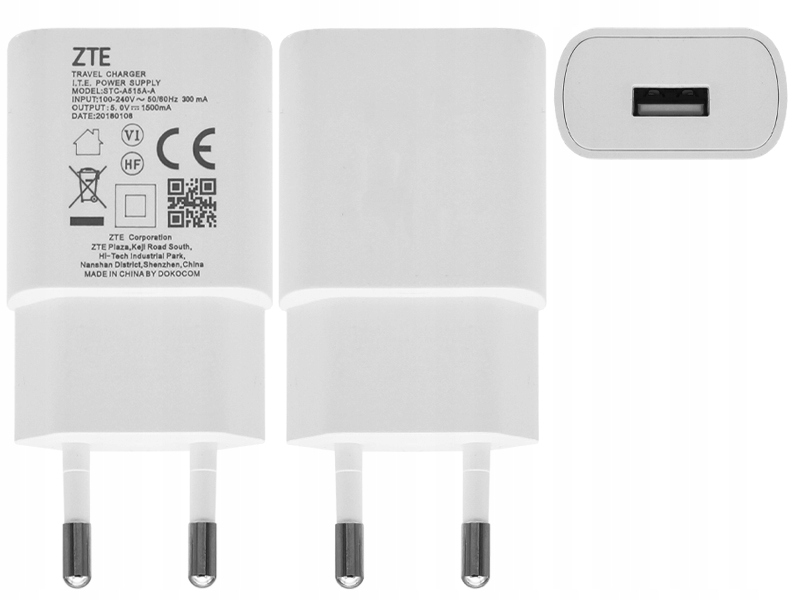 ORYGINALNA UNIWERSALNA ŁADOWARKA SIECIOWA ZTE STC-A515A-A 5V USB 1,5A 5W - 15643020331 ...