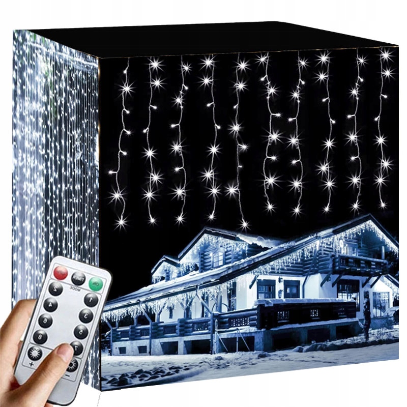 SOPLE KURTYNA ŚWIETLNA GRUBE FLASH LAMPKI ZEWNĘTRZNE 300LED Z PILOT ...