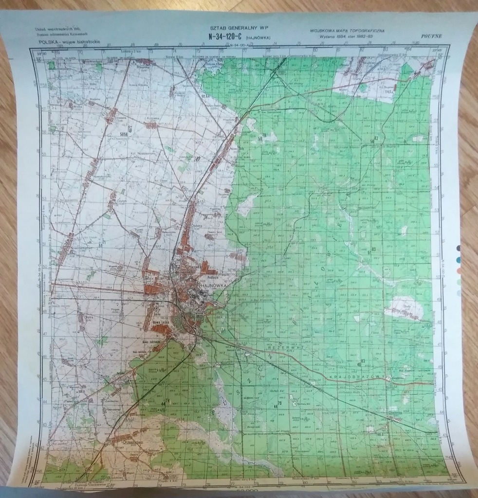 Hajnówka mapa topograficzna 1984 r. - 12395867762 - oficjalne archiwum ...
