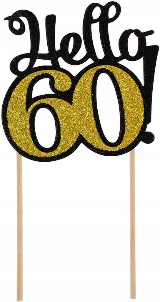 TOPPER na tort 60 URODZINY - 11345640018 - oficjalne archiwum Allegro