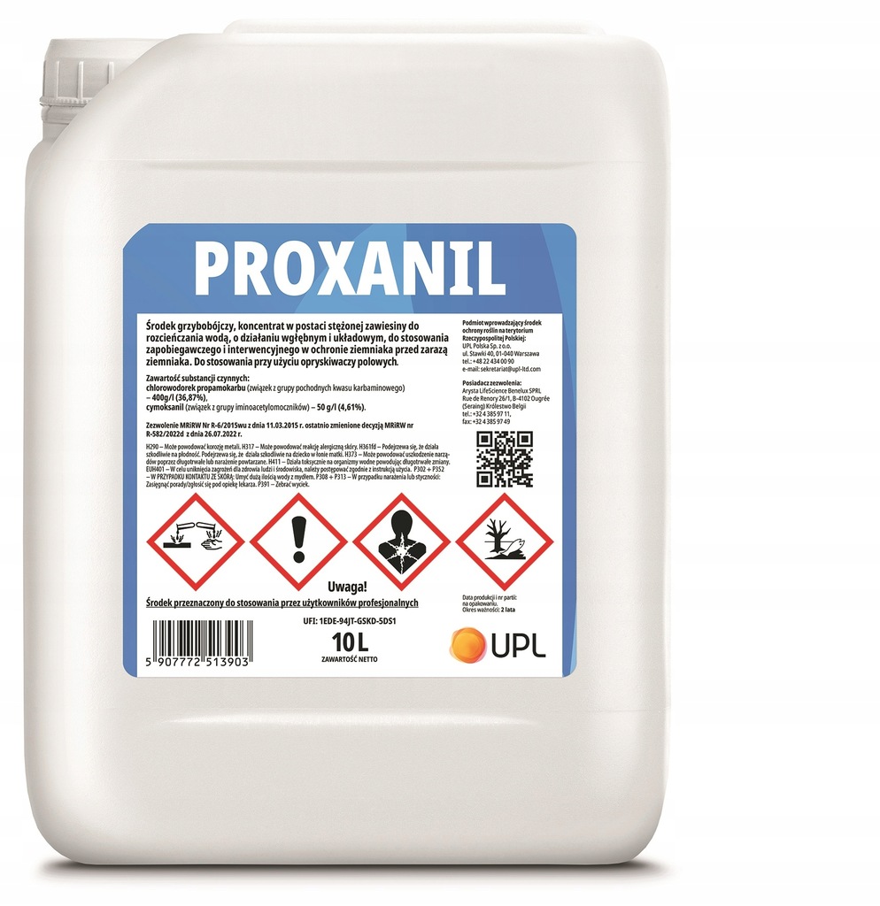 Proxanil 450 SC 10L na zarazę ziemniaka odporny na zmywanie UPL Arysta ...
