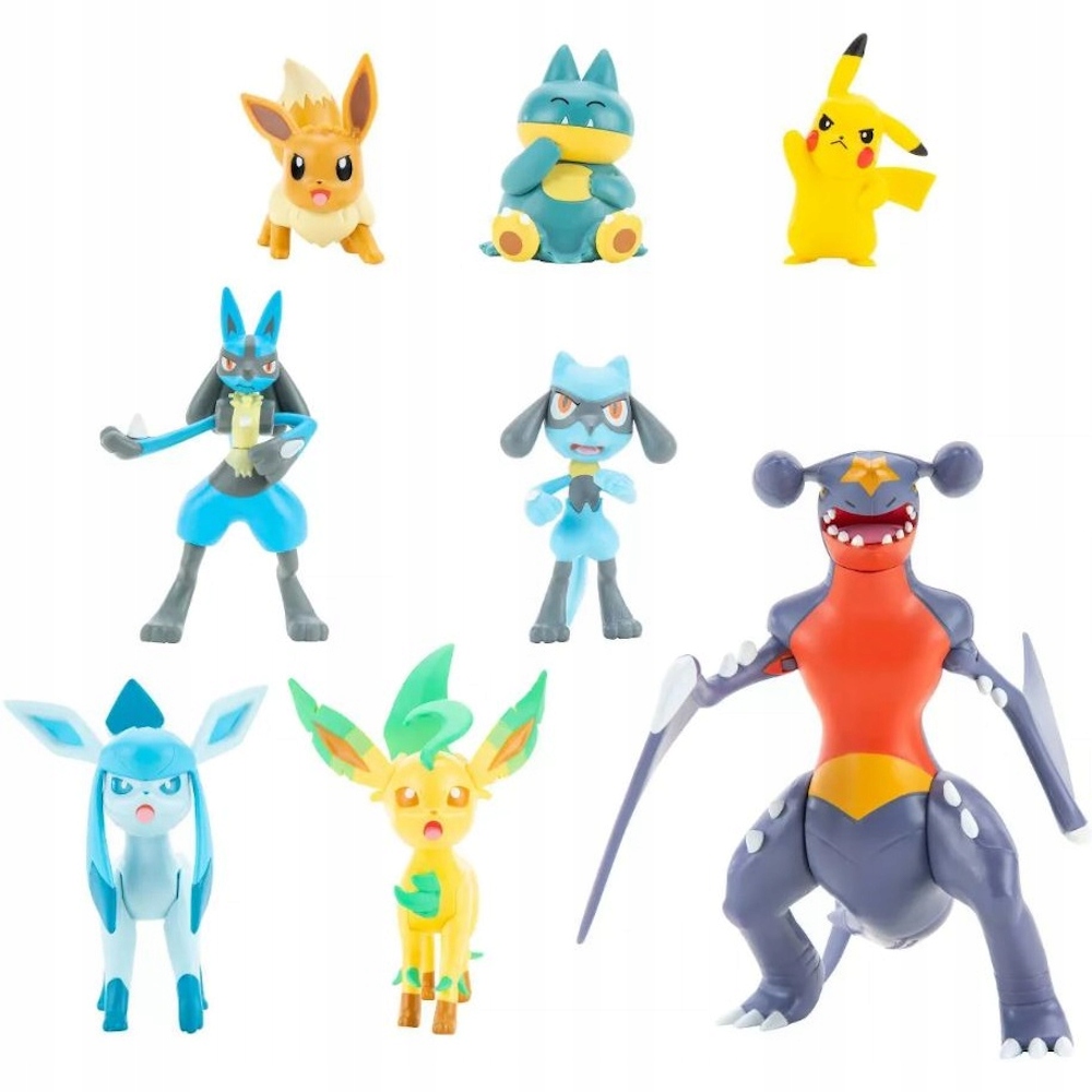 POKEMON 8-PAK GARCHOMP LUCARIO LEAFEON GLACEON RIOLU EEVEE PIKACHU ...
