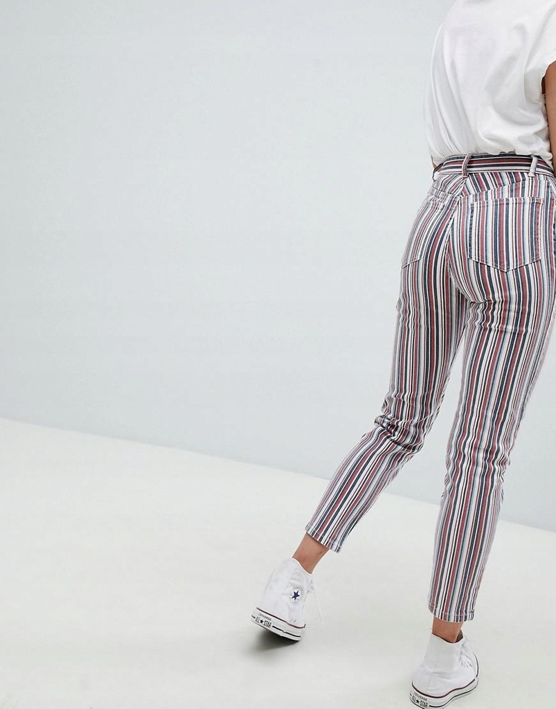 C9F402*DAMSKIE SPODNIE PROSTE W PASKI 7/8 S P00 - 9602650874 ...