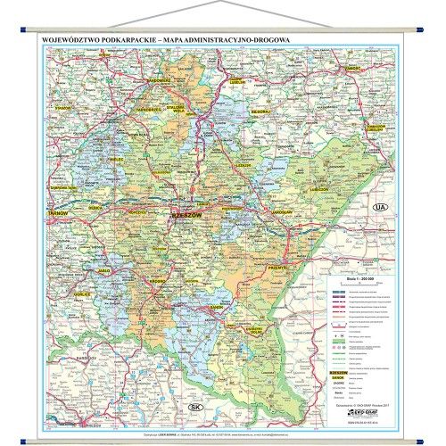 WOJEWÓDZTWO PODKARPACKIE MAPA ŚCIENNA ADM-DROGOWA - 7141335219 ...