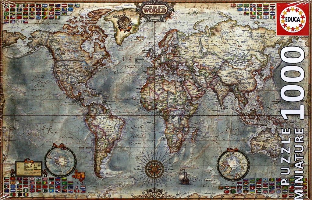 EDUCA 1000 EL. POLITYCZNA MAPA ŚWIATA [PUZZLE] - 10449963671 ...