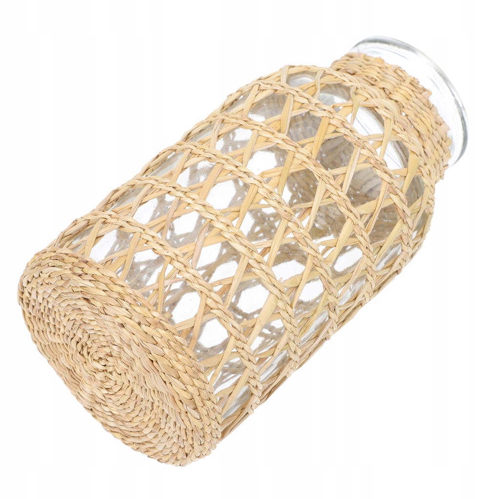 Vase Rattan Cover Glass Flower Vessel Glass Vase A - 14674478142 ...