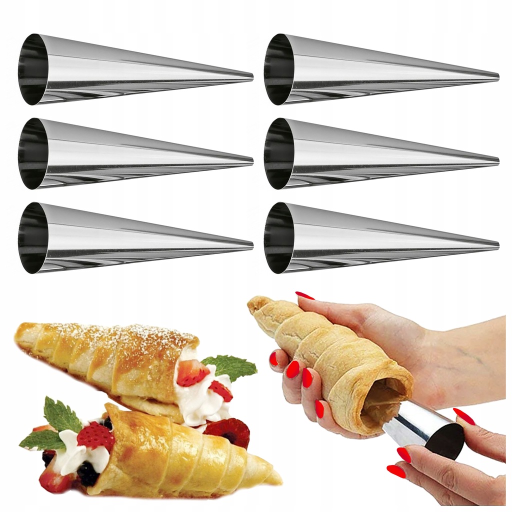 FOREMKI FORMA DO PIECZENIA RUREK Z KREMEM STOŻKI - 12872663305 ...