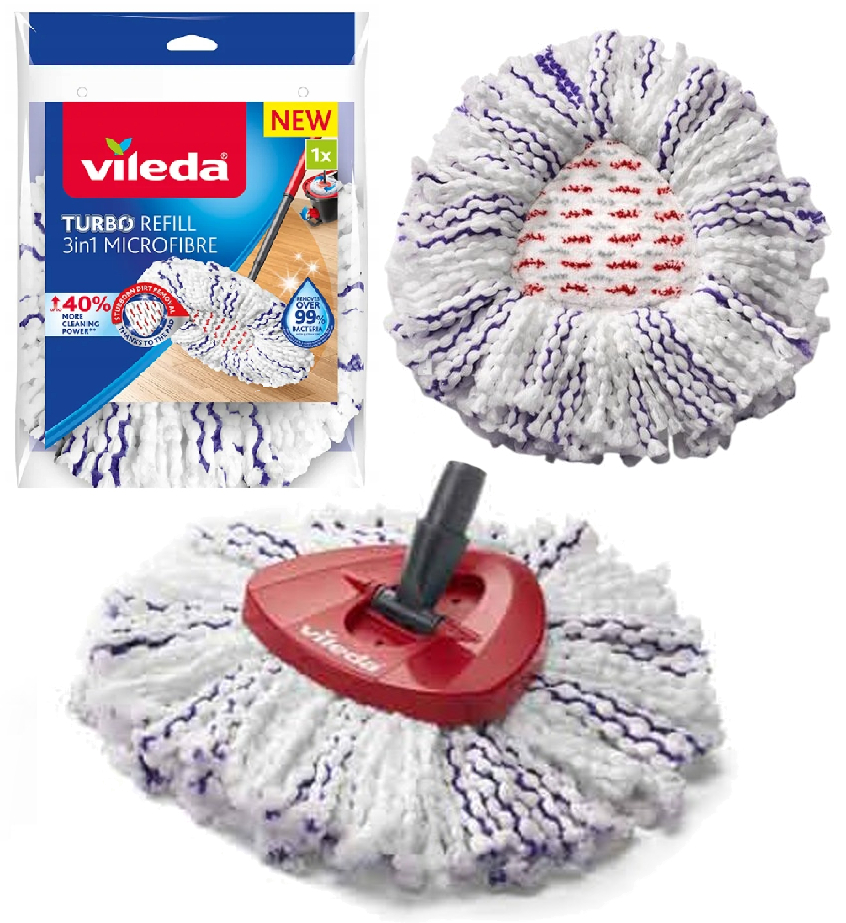 VILEDA WKŁAD DO MOPA VILEDA TURBO 3W1 MIKROFIBRA - 12363425311 ...