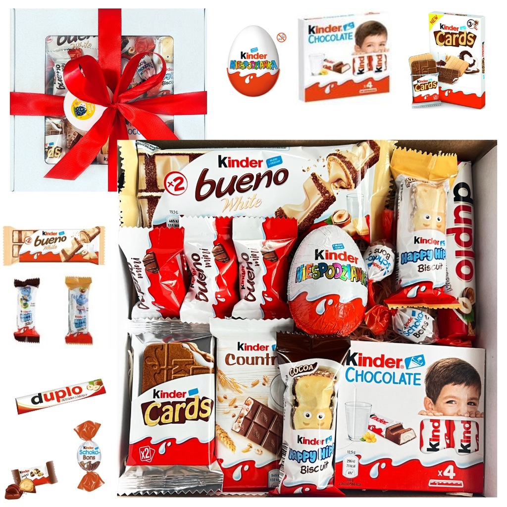Paczka zestaw mix słodyczy Kinder box prezentowy Dzień Dziecka Urodziny ...