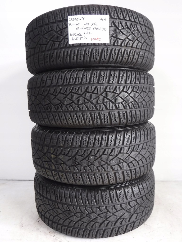 OPONY ZIMOWE 235/45/17 94H DUNLOP WINTER SPORT 3D - 12640606133 - oficjalne archiwum Allegro