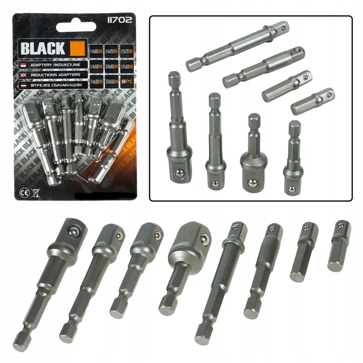 REDUKCJE ADAPTERY DO WKRĘTARKI NASADKI 1/4 3/8 1/2 - 11485509165 - oficjalne archiwum Allegro
