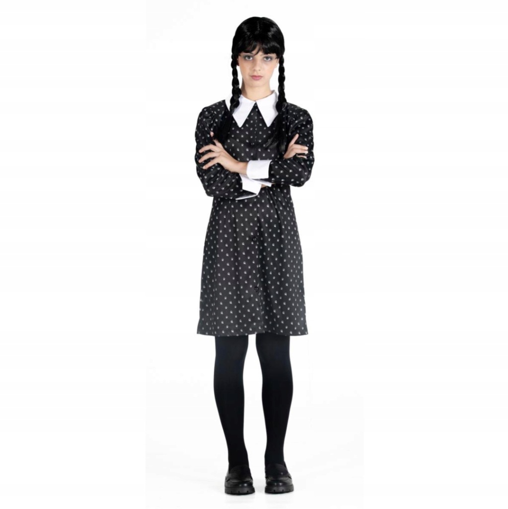 WEDNESDAY Strój z Peruką S, kostium, BAL PRZEBIERAŃCÓW - 14845628066 - oficjalne archiwum Allegro