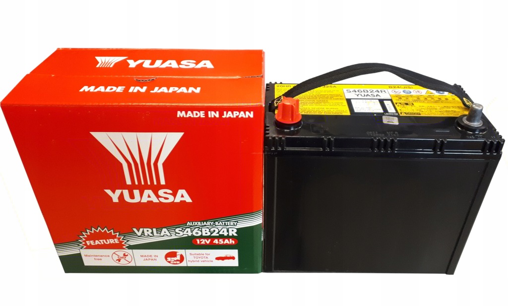 Yuasa HJ-S46B24R AGM12V 45Ah 325A TOYOTA HYBRID L+ - 12360230079 - oficjalne archiwum Allegro