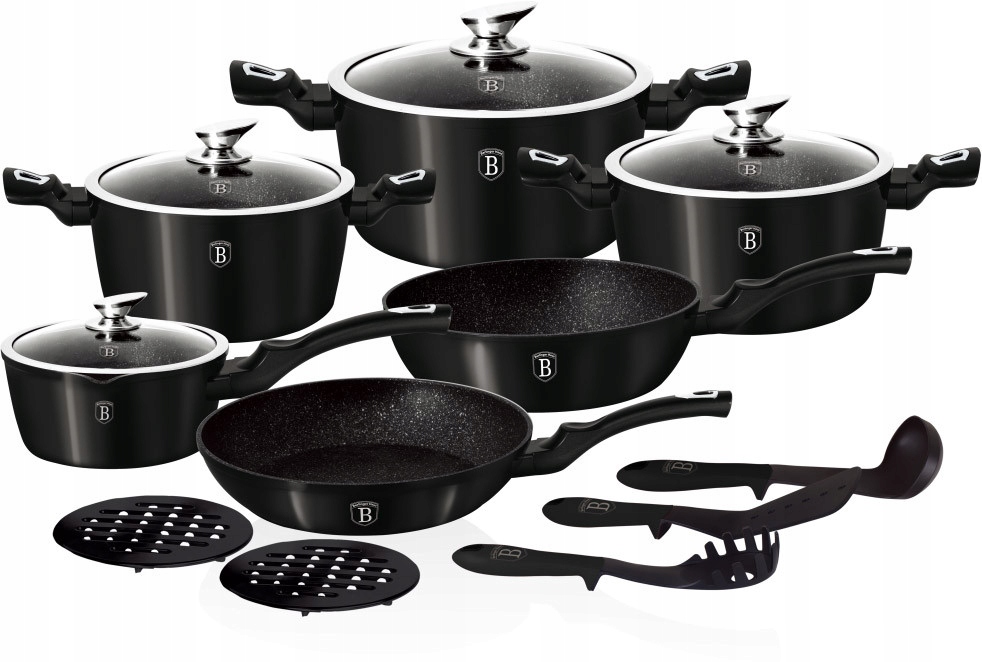 ZESTAW GARNKÓW 15-el GARNKI BERLINGER HAUS CZARNE - 11505009254 - oficjalne archiwum Allegro