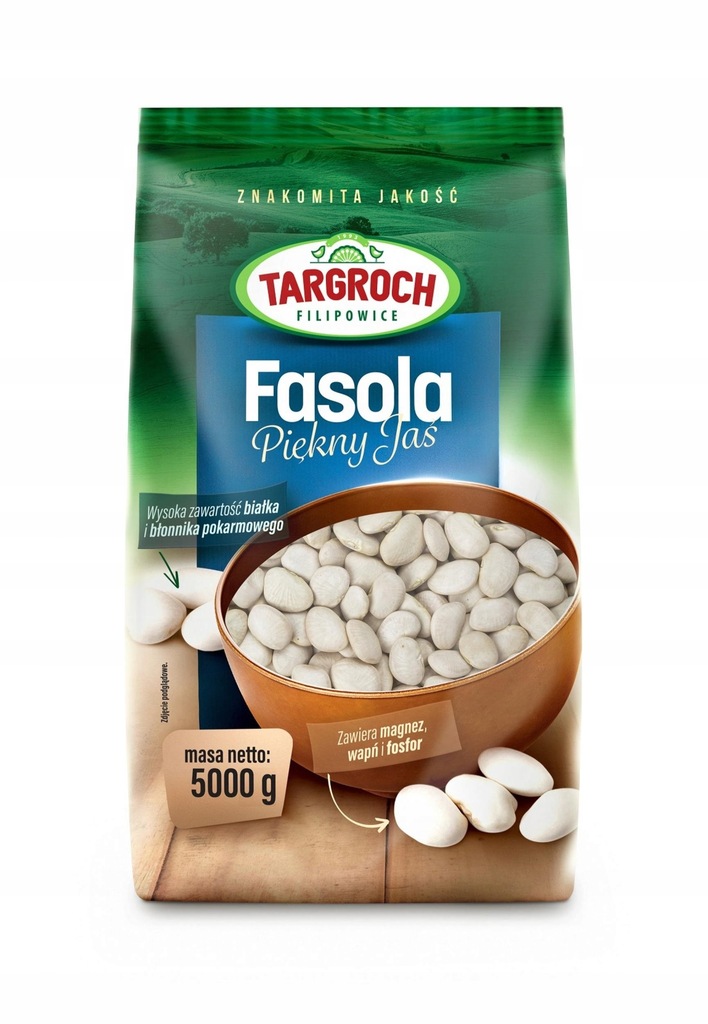 FASOLA PIĘKNY JAŚ KARŁOWY BIAŁA 5KG TARGROCH - 11959874167 - oficjalne ...