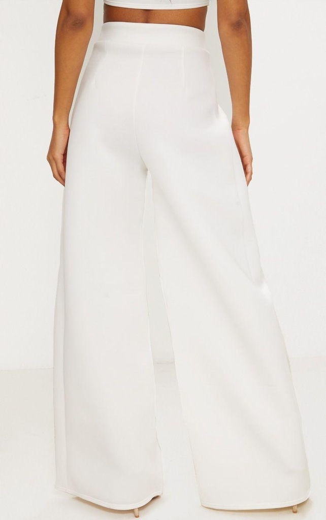 BIAŁE SZEROKIE PIANKA M HC12206 PLT SPODNIE - 13087151409 - oficjalne ...