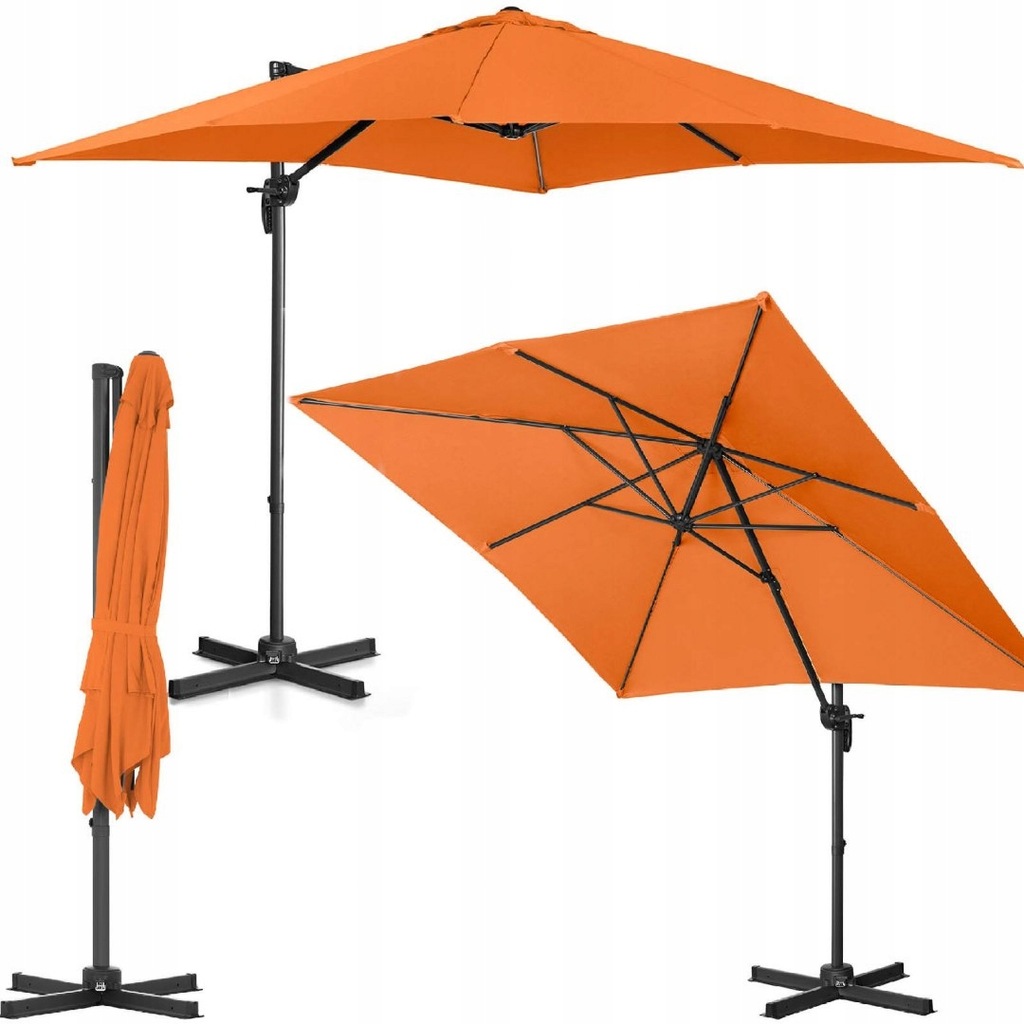PARASOL OGRODOWY PROSTOKĄTNY DUŻY 250 BOCZNY SOLID - 12150985929 ...